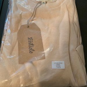 Listicle | Intimates & Sleepwear | Knit Off White Sweatsuit Wide Leg ...